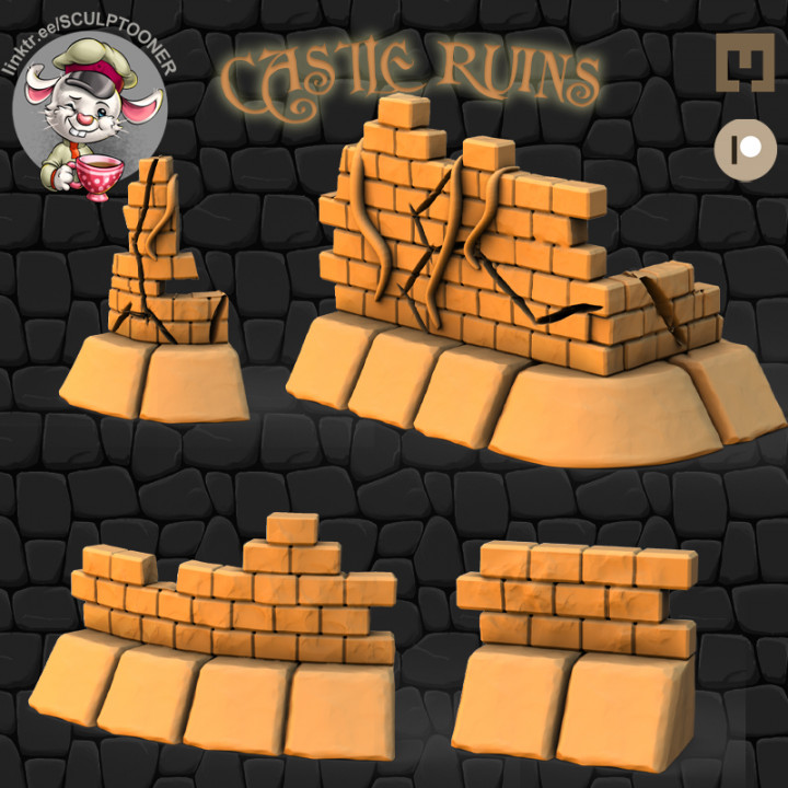 3D Printable Castle-terrain-castle-terrain by SCULPTOONER