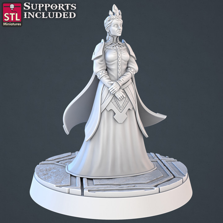3D Printable Royal Court Queen A by STL Miniatures