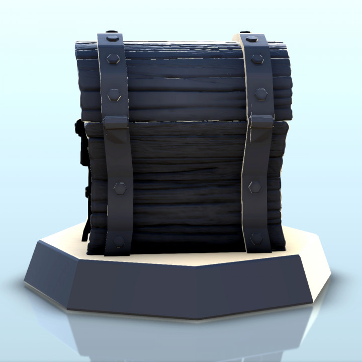 3D Printable Wooden chest on base (+ pre-supported version) (2 ...