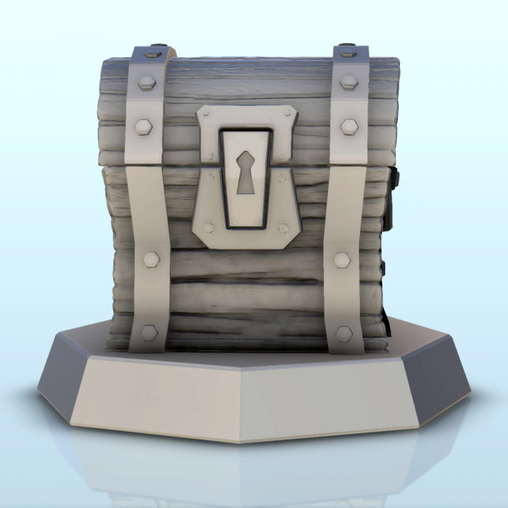 3D Printable Wooden chest on base (+ pre-supported version) (2 ...