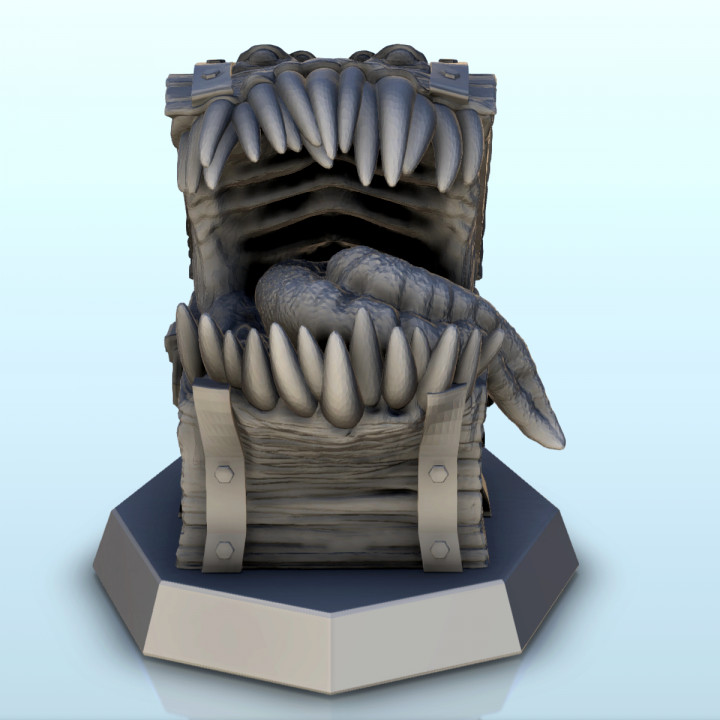 3D Printable Horrific chest with tongue (+ pre-supported version) (4 ...