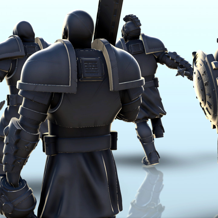 3D Printable Set of 5 medieval soldiers (+ pre-supported version) (14 ...