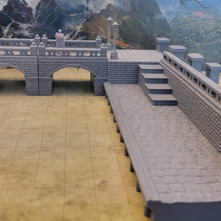 3D Printable City Canal and Bridge by Dale Seaton