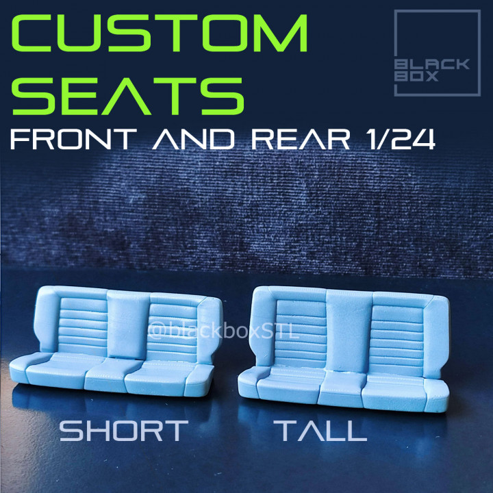 3D Printable CUSTOM SEATS FRONT AND REAR FOR DIECAST AND MODELKITS 1 ...