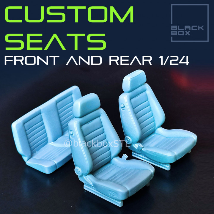 3D Printable CUSTOM SEATS FRONT AND REAR FOR DIECAST AND MODELKITS 1 ...