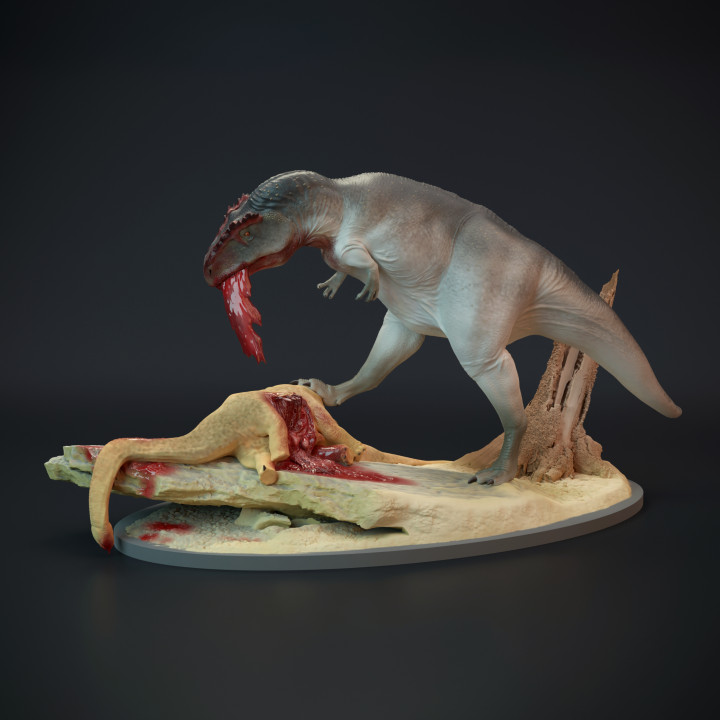 3D Printable Meraxes Gigas eating by Dino and Dog