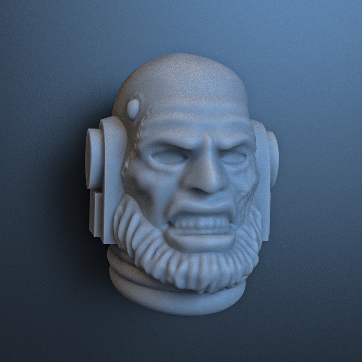 3D Printable SPACE MARINE PACK OF 15 HEADS by MDM factory