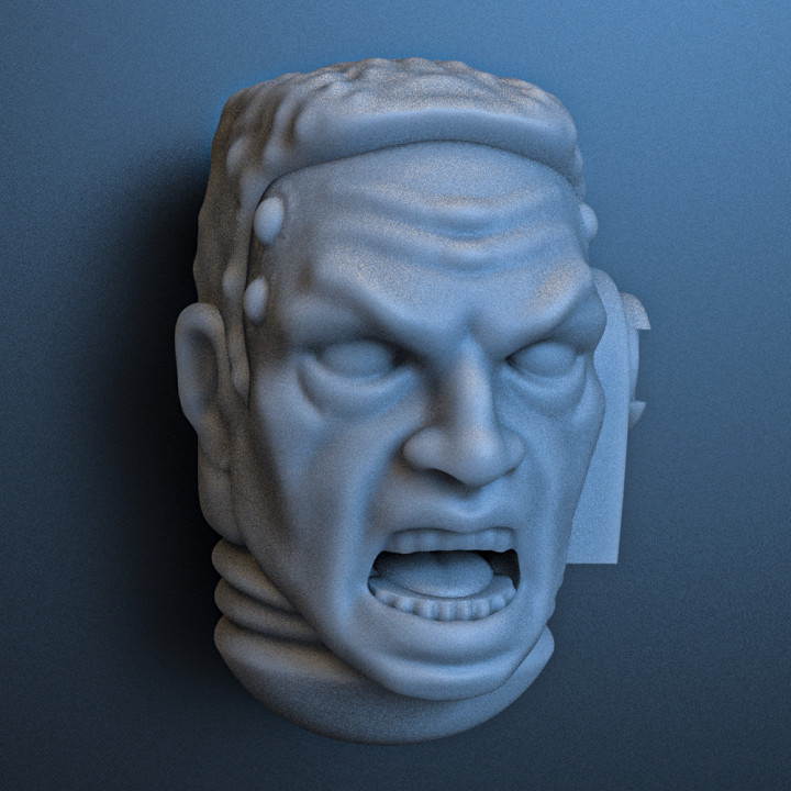 3D Printable SPACE MARINE PACK OF 15 HEADS by MDM factory