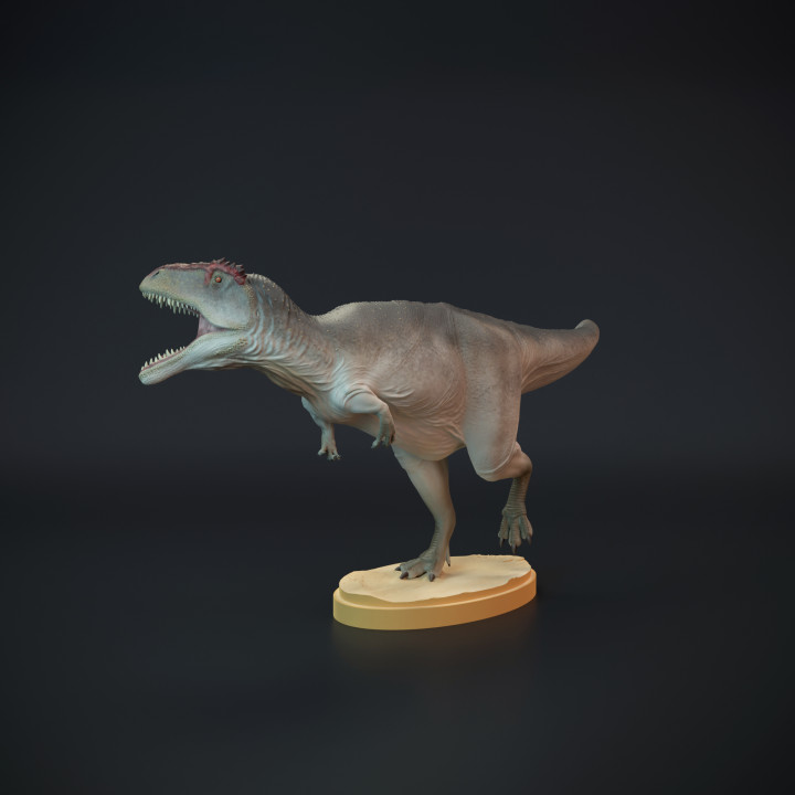 3D Printable Meraxes Gigas running dinosaur by Dino and Dog