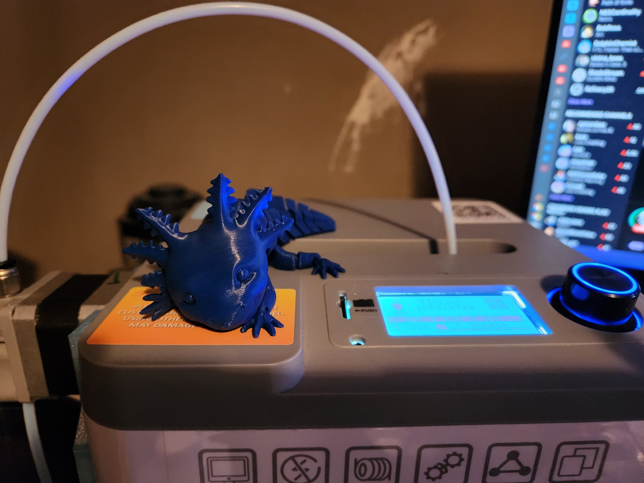 3D Printable Adorable Articulated Axolotl, Print-In-Place Body, Snap ...