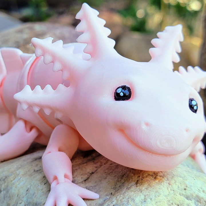 3D Print of Adorable Articulated Axolotl, Print-In-Place Body, Snap-Fit ...