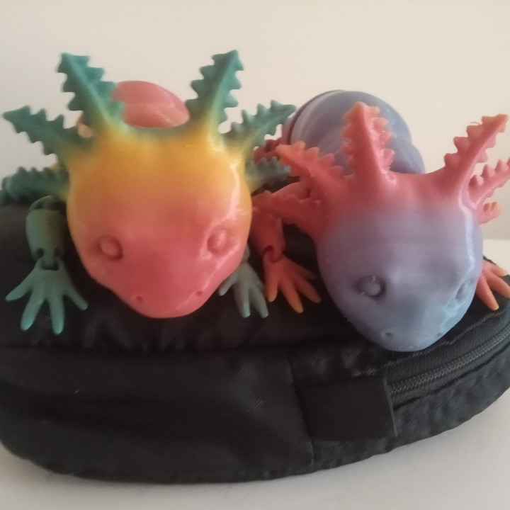 3D Print of Adorable Articulated Axolotl, Print-In-Place Body, Snap-Fit ...