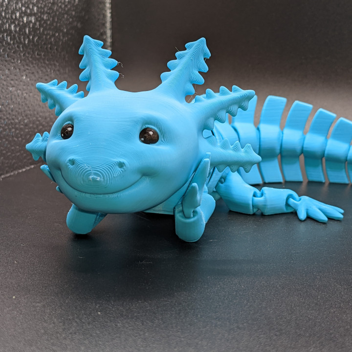 3D Print of Adorable Articulated Axolotl, Print-In-Place Body, Snap-Fit ...