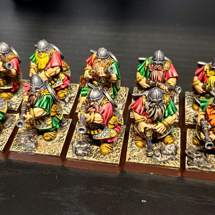 3D Print of Dwarfs Marksmen Unit - Highlands Miniatures by The War Pig