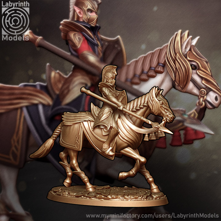 3D Printable Radiant Elf Cavalry - 32mm scale by Labyrinth Models