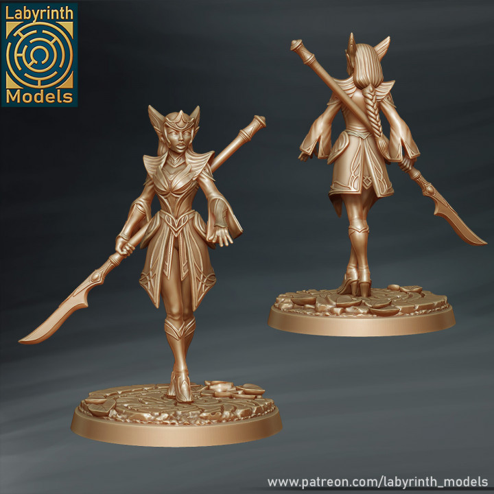 3D Printable Radiant Elf Queen's Guard - 32mm scale by Labyrinth Models