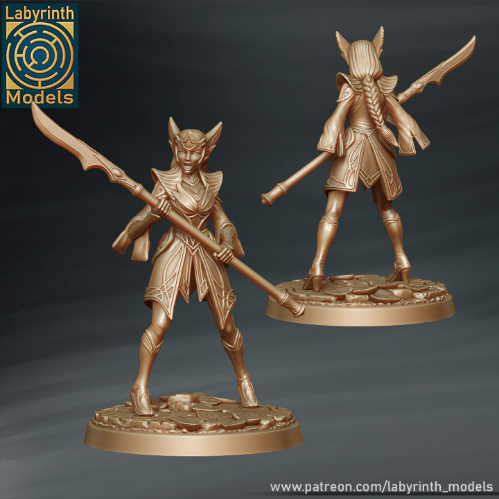 3D Printable Radiant Elf Queen's Guard - 32mm scale by Labyrinth Models