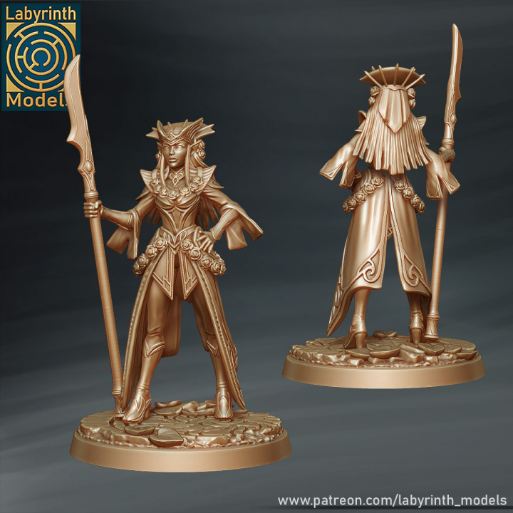 3D Printable Radiant Elf Princess - 32mm scale by Labyrinth Models