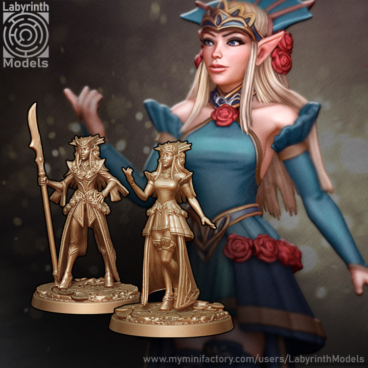 3D Printable Radiant Elf Princess - 32mm scale by Labyrinth Models