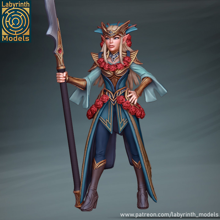 3D Printable Radiant Elf Princess - 32mm scale by Labyrinth Models