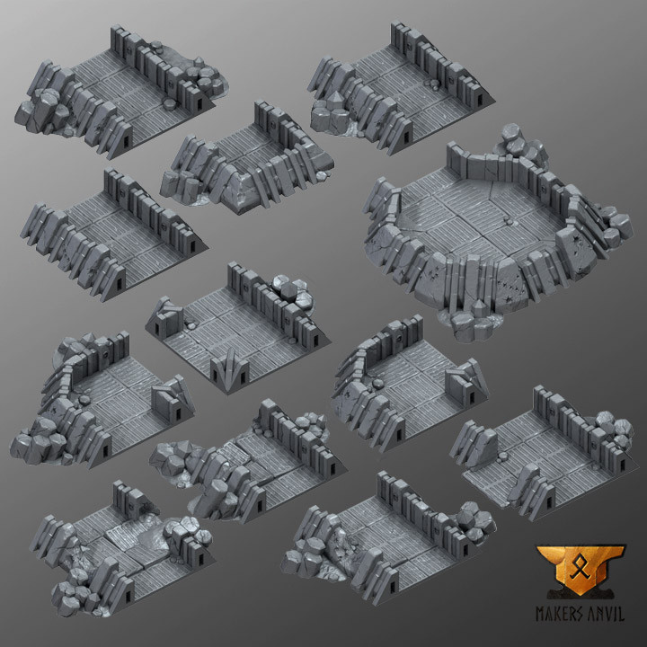 3D Printable Planetary Outpost - Modular Trenches by Makers Anvil