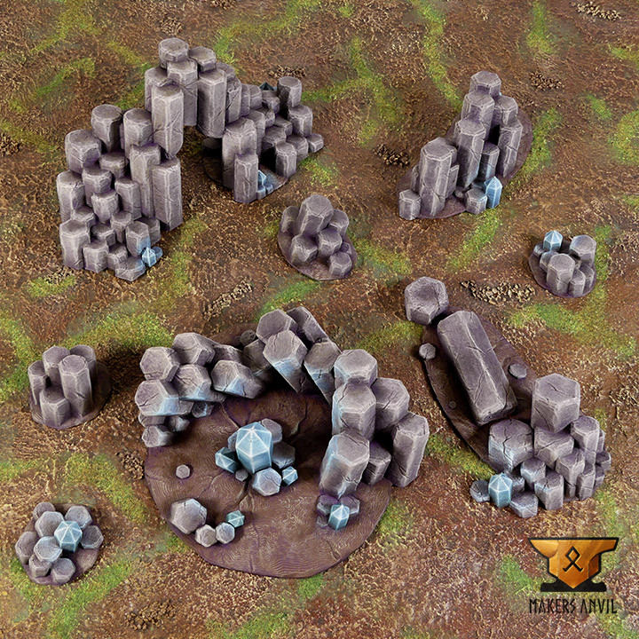 3D Printable Planetary Outpost - Rock and Crystal Formations by Makers ...