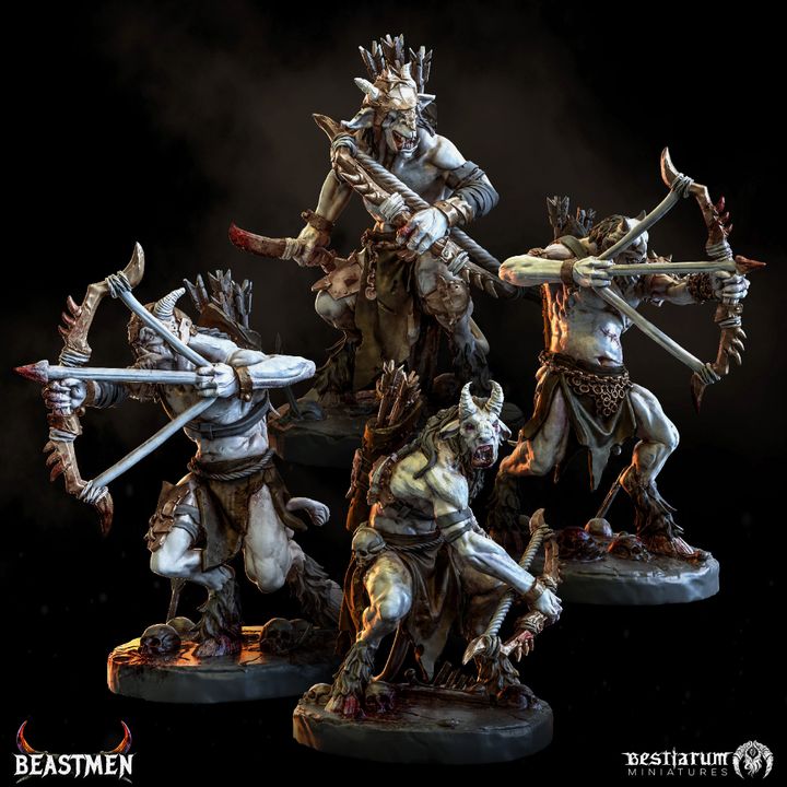 3D Printable Beastmen Part 1: Collection | Beastmen by Bestiarum Miniatures