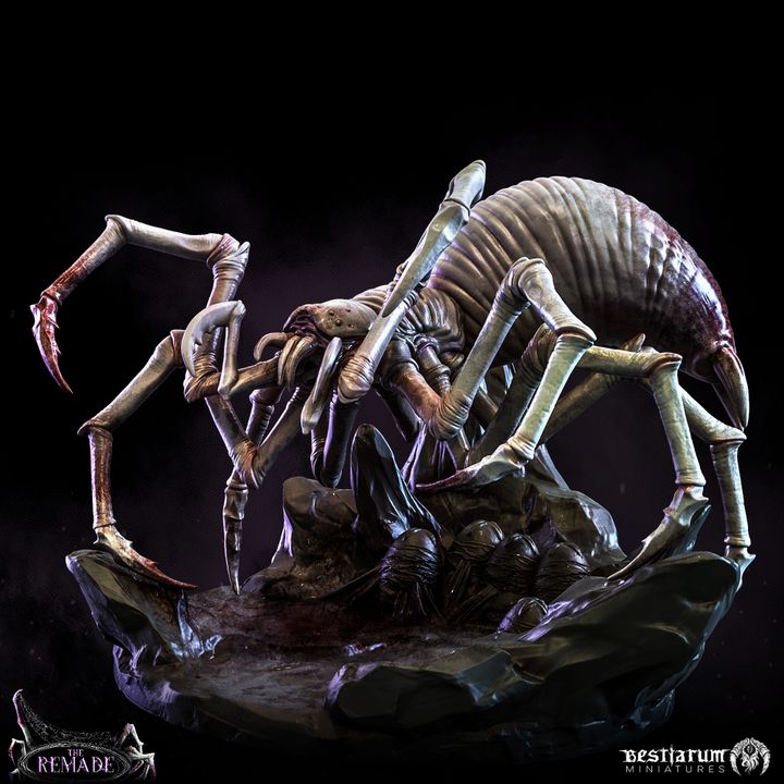 3D Printable Cave Spiders x3 | The Remade | Beasts by Bestiarum Miniatures