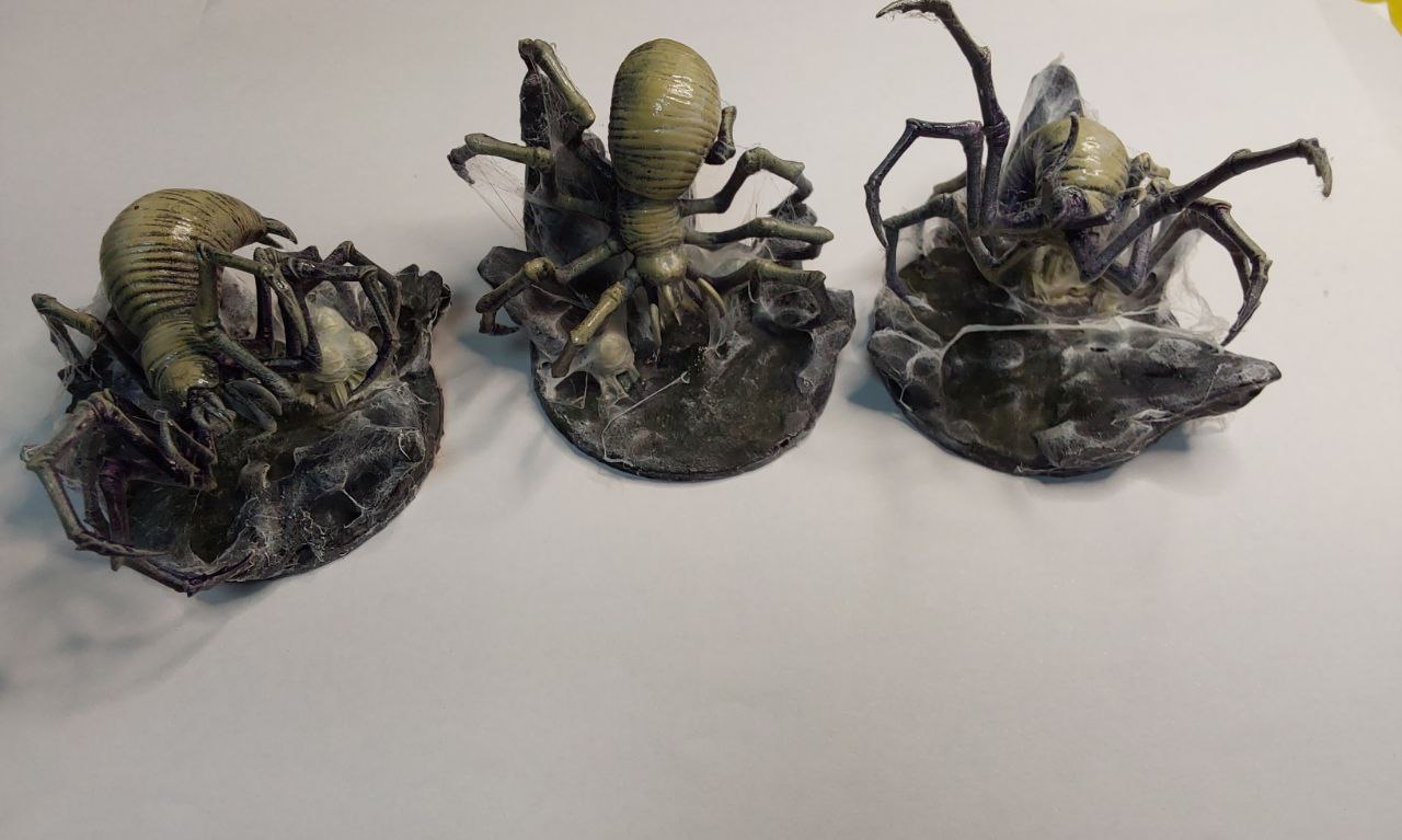 3D Printable Cave Spiders x3 | The Remade | Beasts by Bestiarum Miniatures