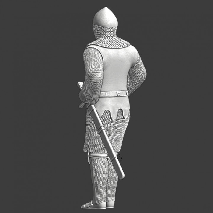3D Printable Medieval knight relaxing with helmet in arm by Northern ...