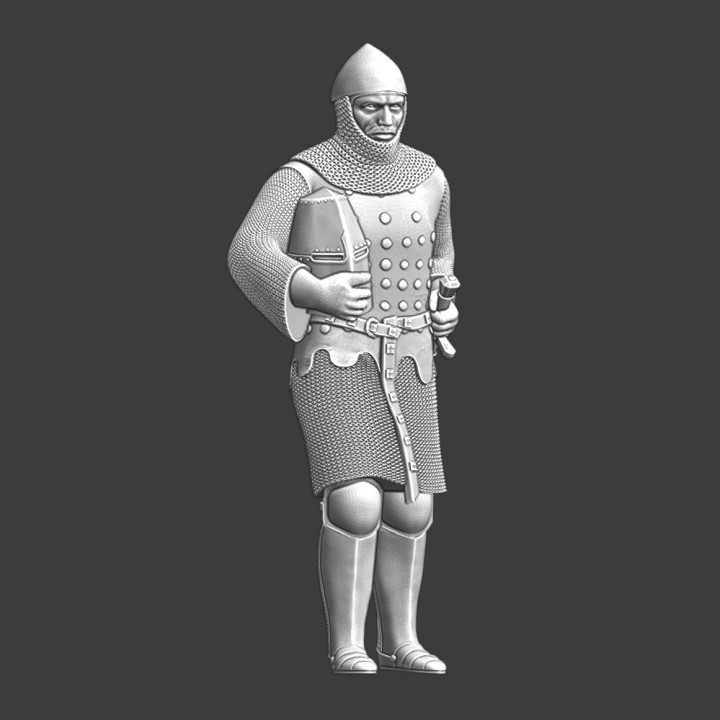 3D Printable Medieval knight relaxing with helmet in arm by Northern ...