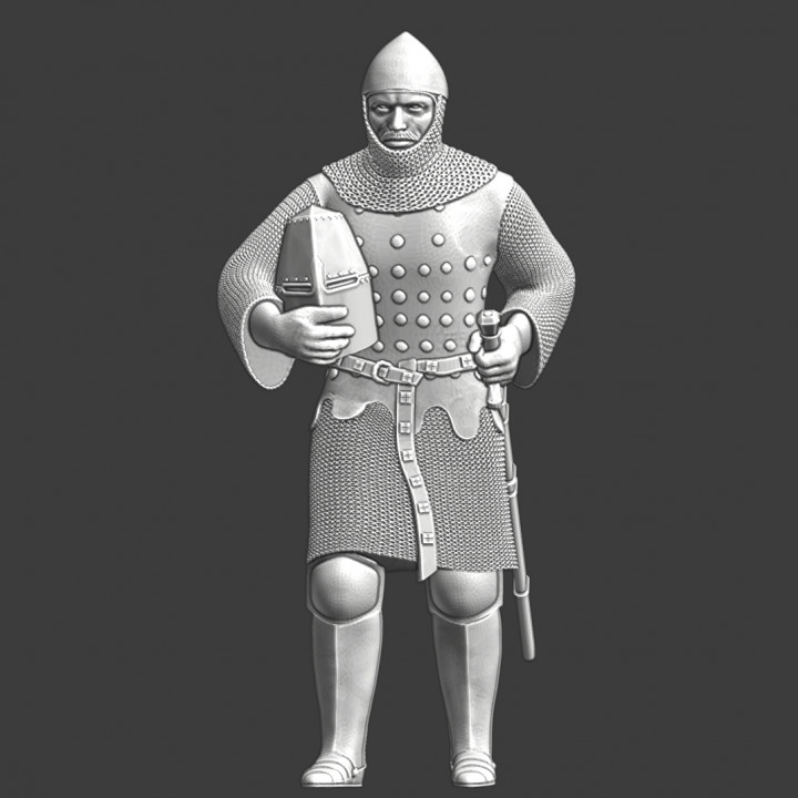 3D Printable Medieval knight relaxing with helmet in arm by Northern ...
