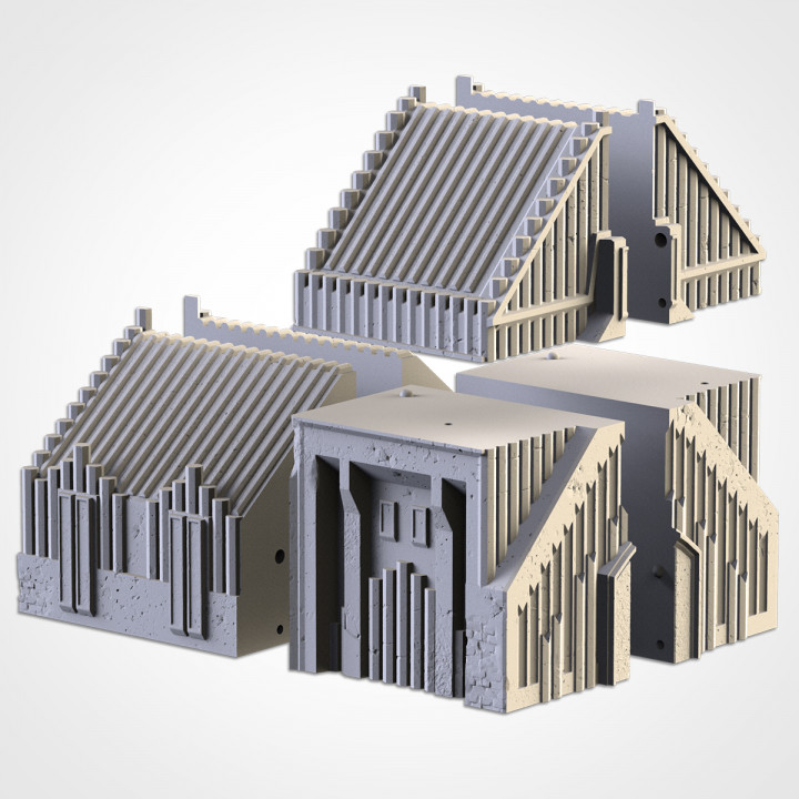 3D Printable CULT BUILDINGS by Txarli Factory