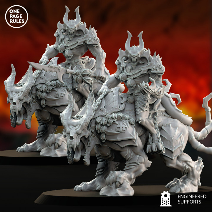 3D Printable Champion of War on Beast - War Daemons by One Page Rules