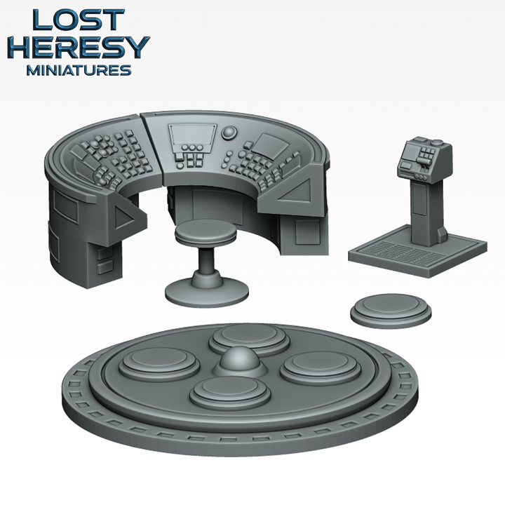 3D Printable Teleport Pad and Consoles by Lost Heresy Miniatures