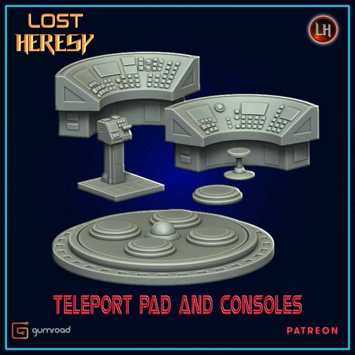 3D Printable Teleport Pad and Consoles by Lost Heresy Miniatures