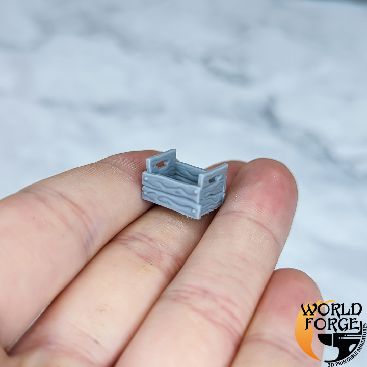 3D Printable Kitchen Crates by World Forge Miniatures