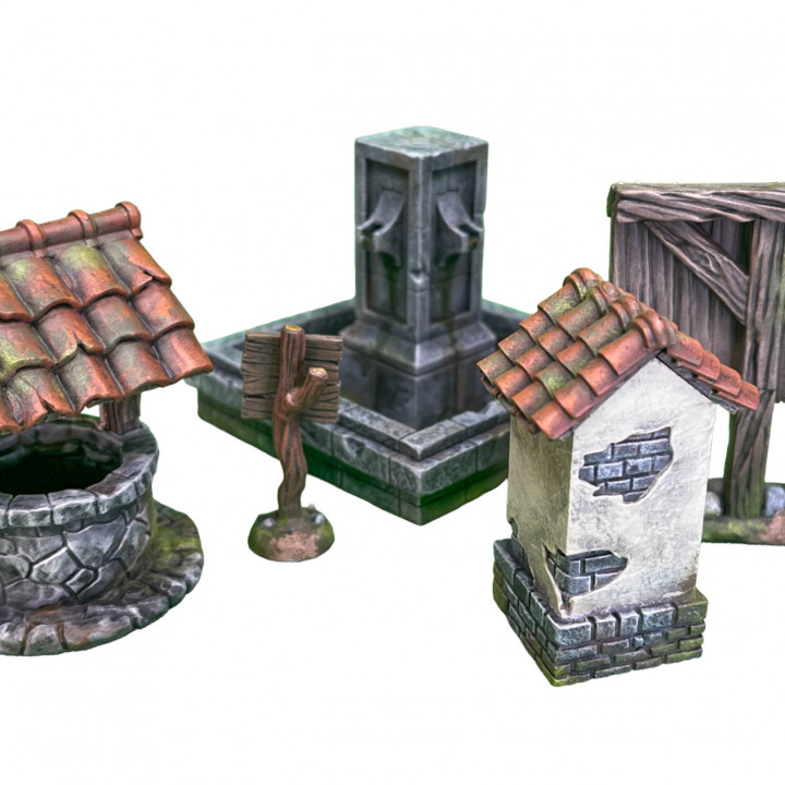 3D Printable Village Square by Tiny Furniture
