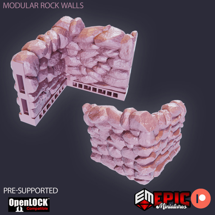 3D Printable Modular Rock Walls / Stone Wall / Stonescape / Protection ...
