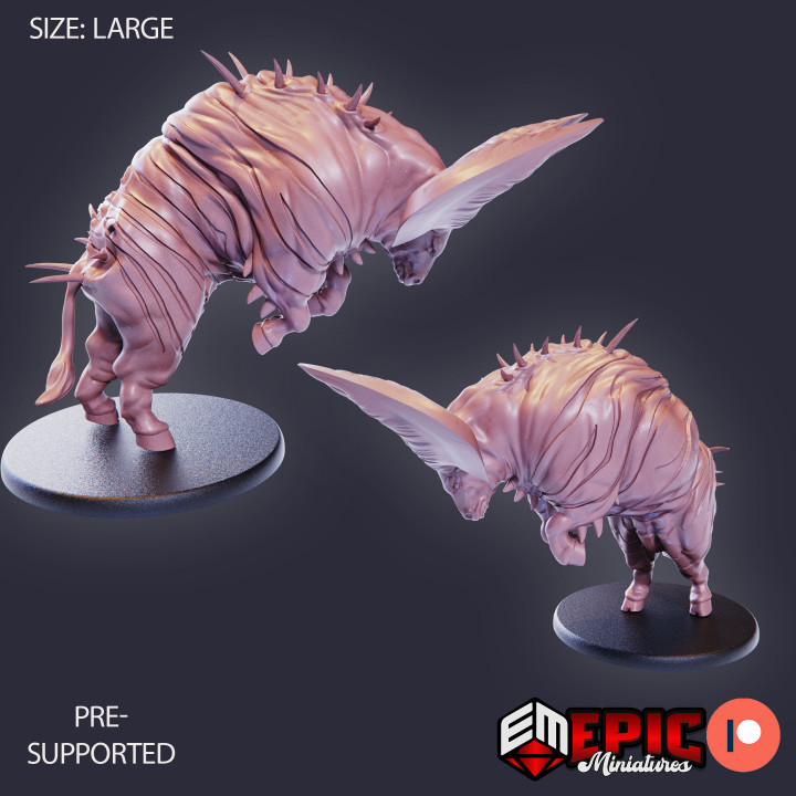 3D Printable Epic Bull Set / Bulky Horned Load Animal / Tamed Longhorn ...