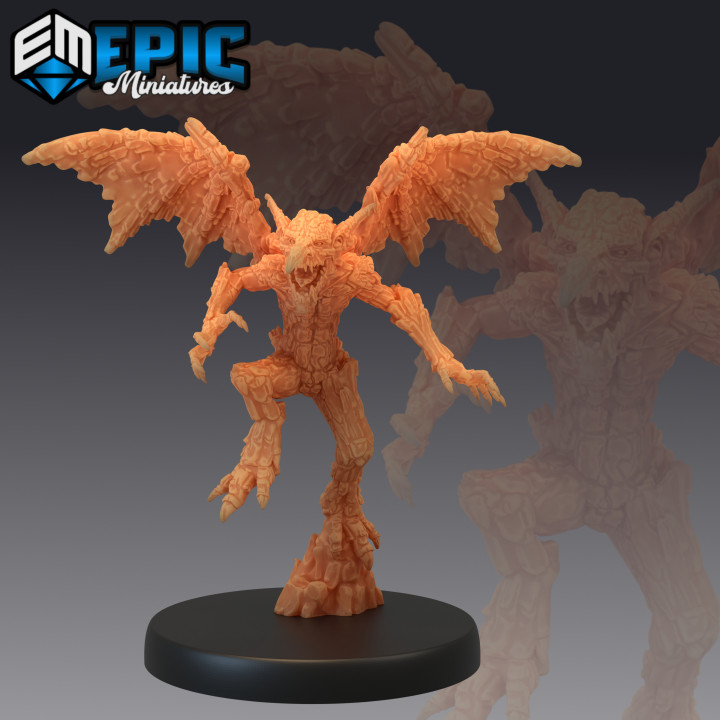 3D Printable Earth Mephit / Evil Mine Imp / Winged Humanoid / Elemental ...