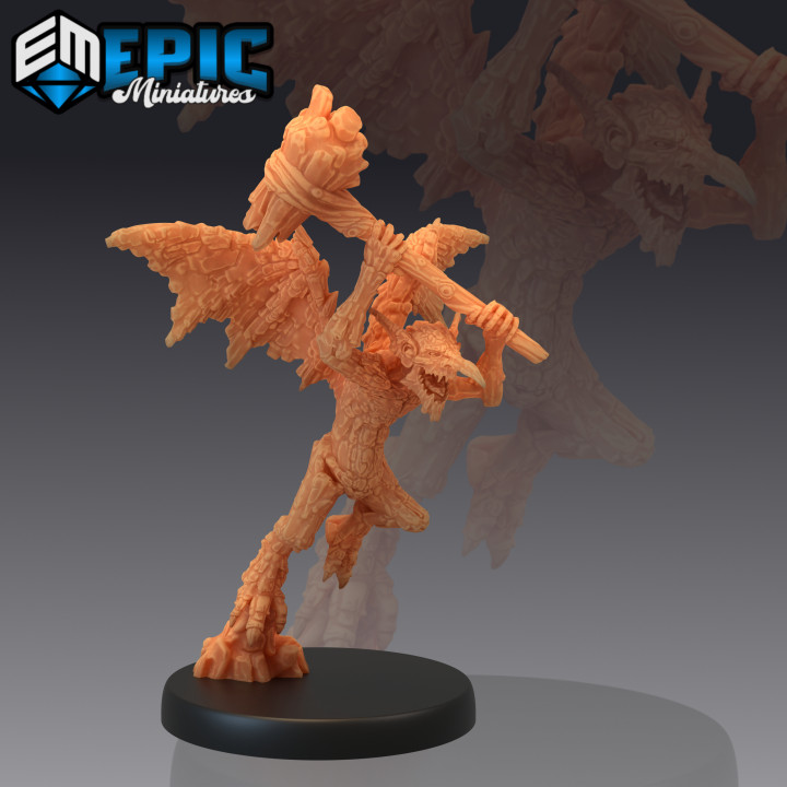 3D Printable Earth Mephit Hammer / Evil Mine Imp / Winged Humanoid ...