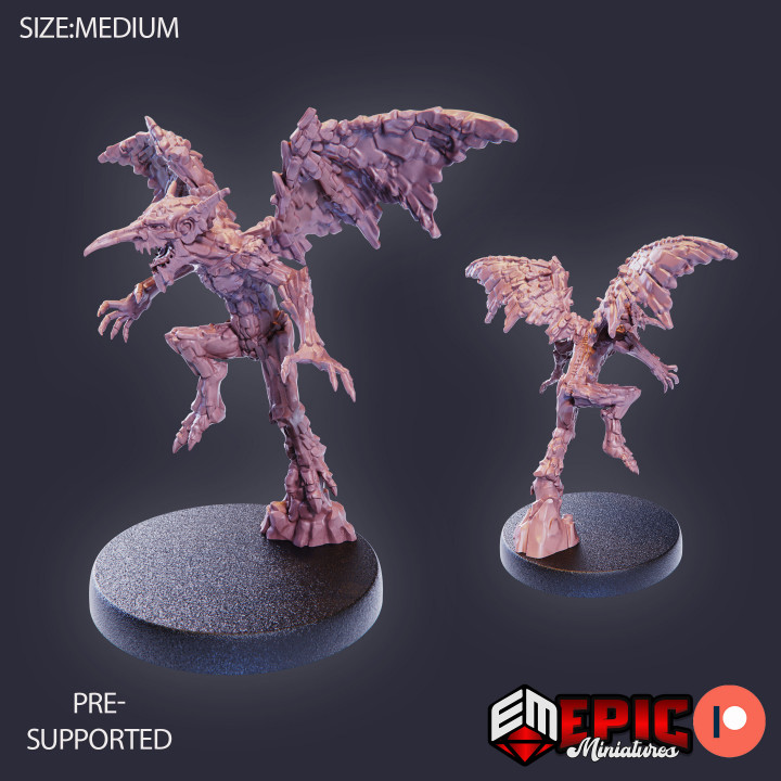 3D Printable Earth Mephit Set / Evil Mine Imp / Winged Humanoid ...
