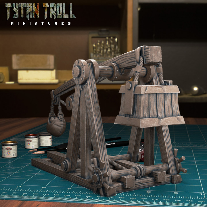 3D Printable Siege Weapon Bundle [Pre-Supported] by TytanTroll Miniatures