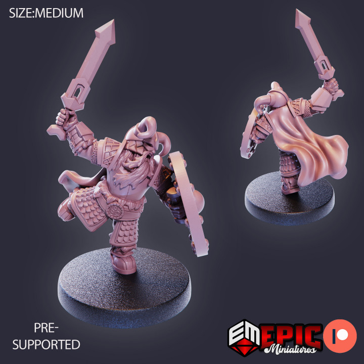 3D Printable Dwarf Army Sword & Shield / Dwarven Warrior / Mystical Old ...
