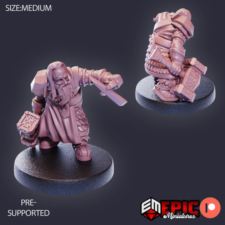 3D Printable Dwarf Army Set / Dwarven Warrior / Mystical Old Fighter ...