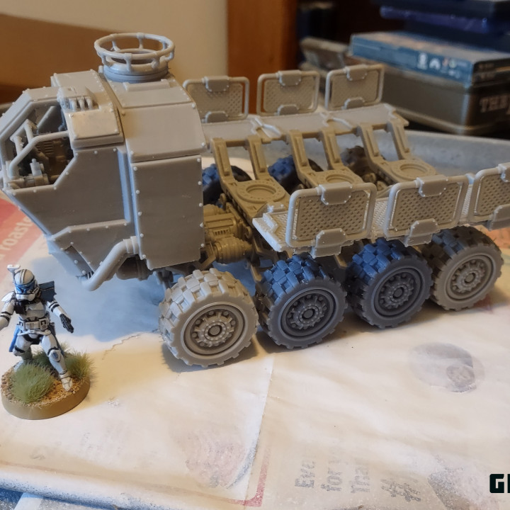 3D Printable Colossus Heavy Transporter - No Container by Print Minis