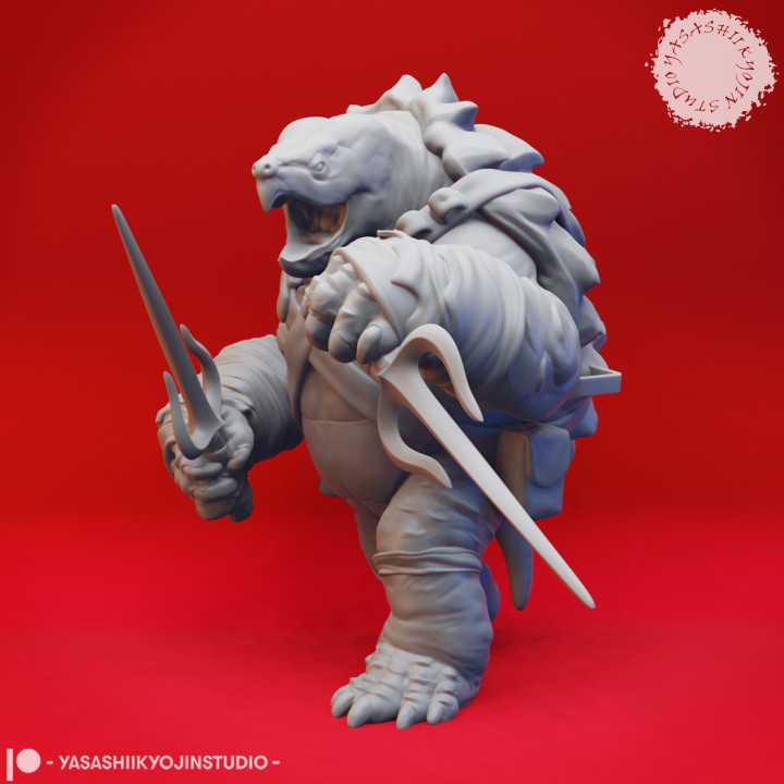 3D Printable Dual Sai Tortle - Tabletop Miniatures (Pre-Supported) by ...