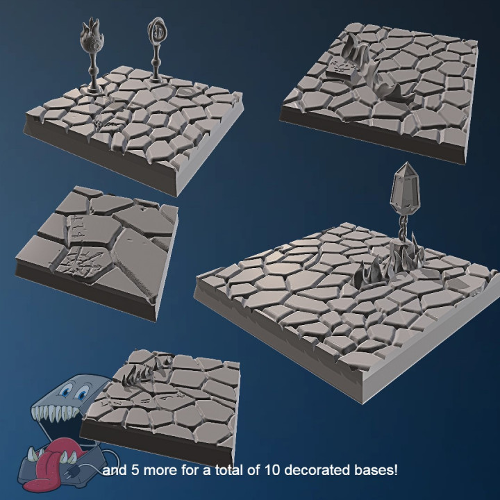 3D Printable 10 square demon world arcane bases by Feed My 3dPrinter