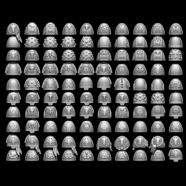 Descargar 100 SHOULDER PADS (RAVEN GUARD) de MDM factory